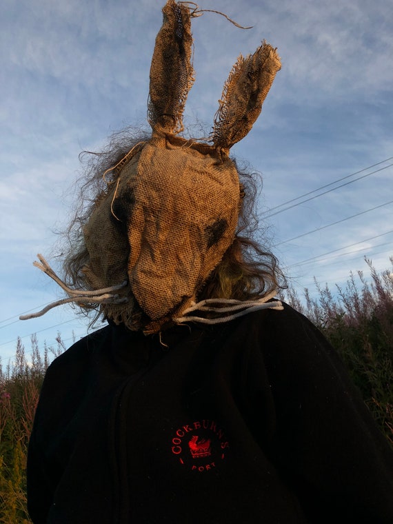 Creepy Scary Burlap Rabbit Mask Handmade Custom Halloween - Etsy