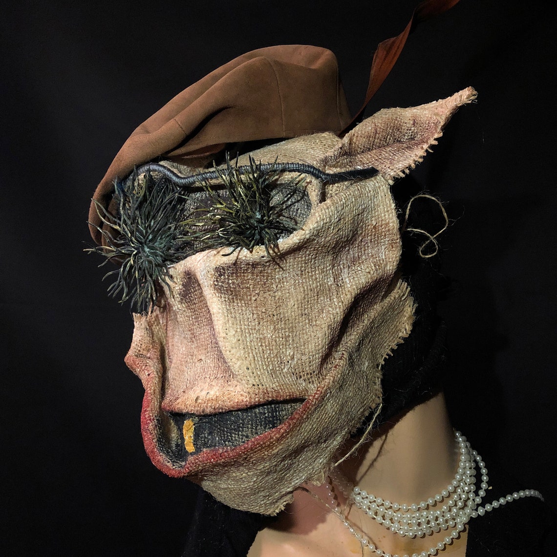 Creepy Scary Burlap Horror Mask Adult Halloween Costume - Etsy