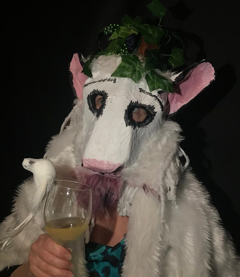 Goat Mask Satyr Cosplay Costume Pagan Wine God Pan Bacchus - Etsy