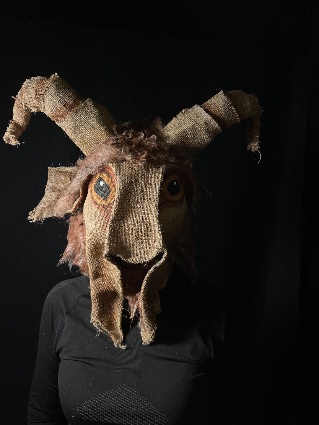 Big Horn Sheep Mask - Burlap Goat Mask - Cosplay, Theater, Photo Shoot ...