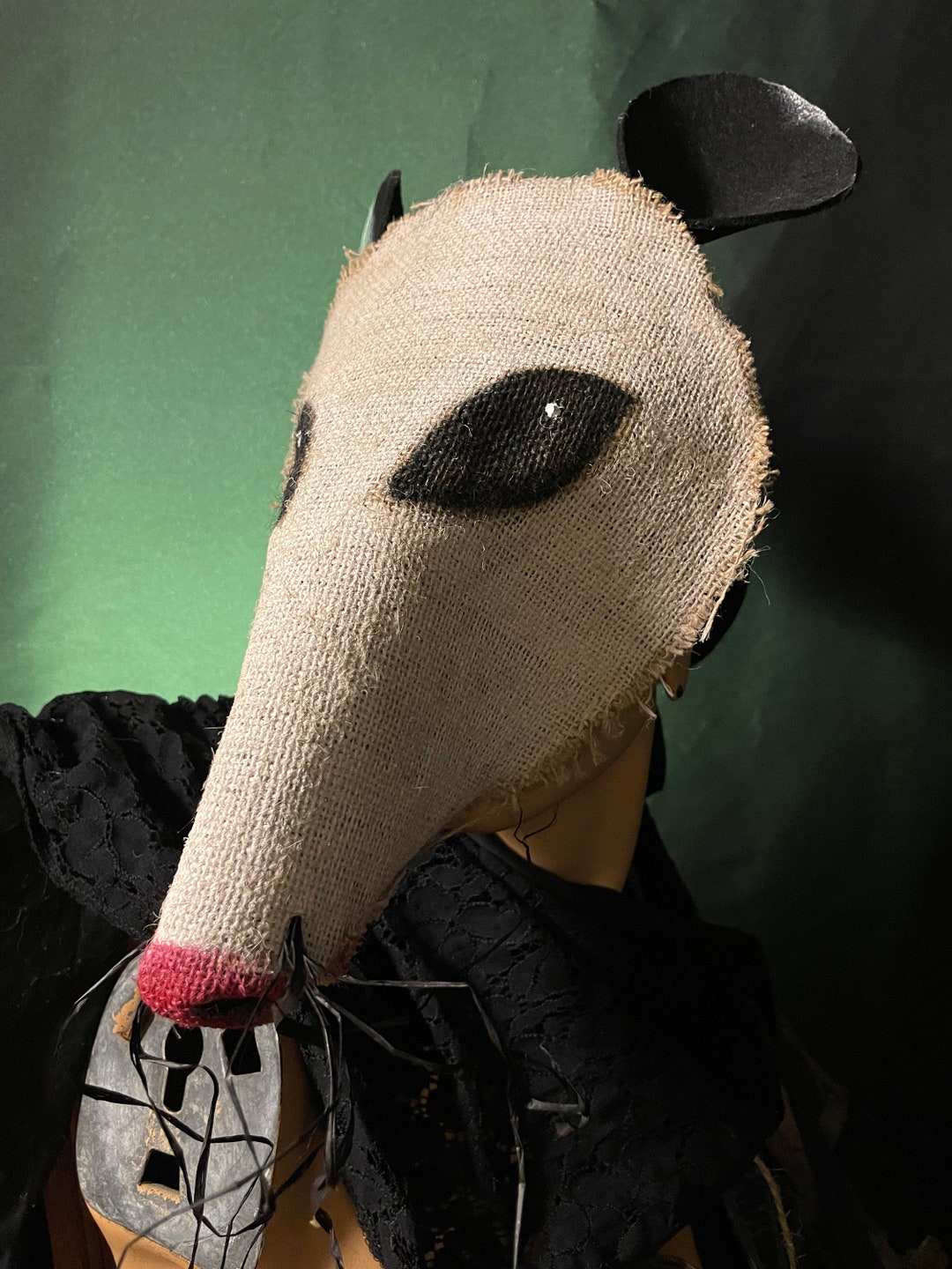 Creepy Cute Opossum Mask Adult Halloween, Masquerade, Rat Mouse Folk ...