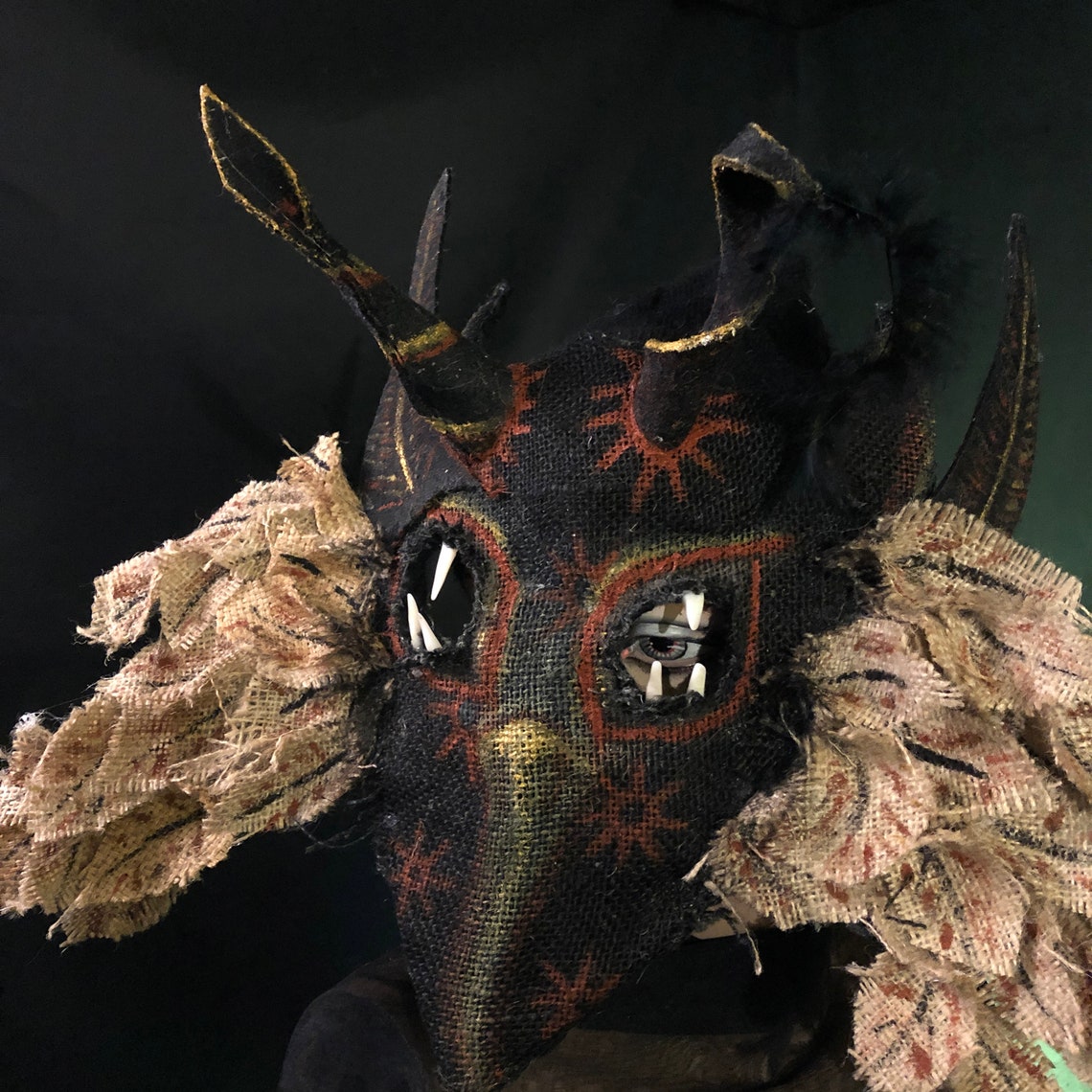 CUSTOM ORDER Scary Mask Animal Mask Burlap Scarecrow - Etsy
