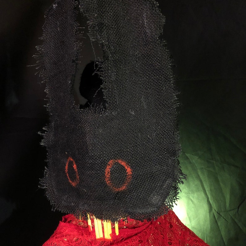 Creepy Rabbit Mask Scary Masquerade Mask Black Burlap Evil | Etsy