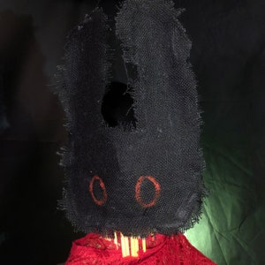 Creepy Rabbit Mask Scary Masquerade Mask Black Burlap Evil - Etsy