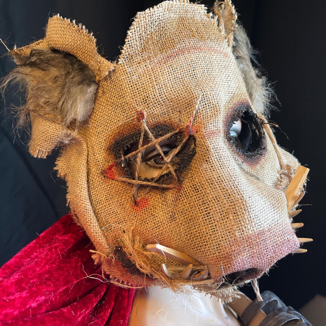 Pig Horror Mask: Handmade Boar Costume Prop - Halloween Masquerade - Etsy