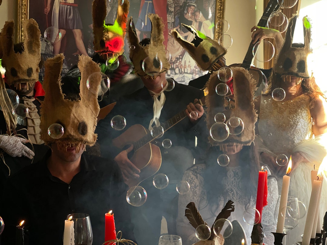 Creepy Rabbit Mask Scary Masquerade Mask Burlap Evil Bunny - Etsy