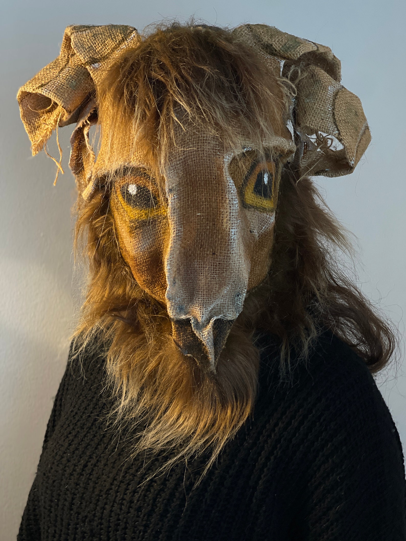 Goat Mask Burlap Goat Mask Cosplay, Theater, Photo Shoot Costume Prop ...