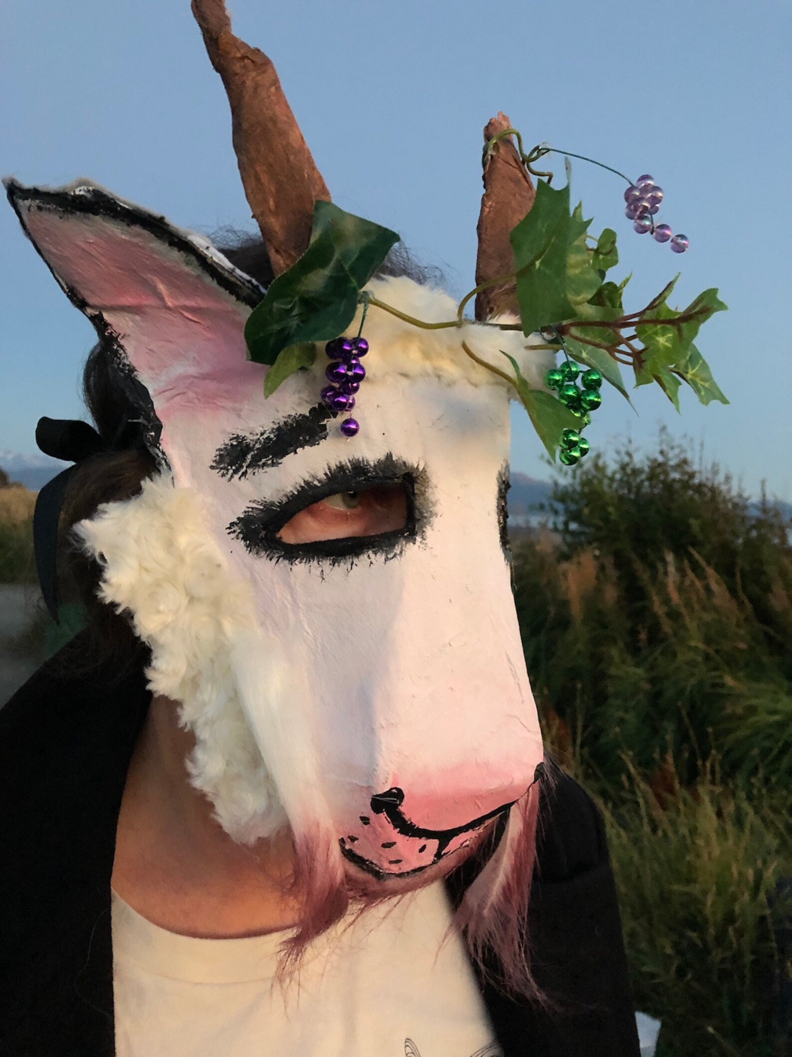 Goat Mask Satyr Cosplay Costume Pagan Wine God Pan Bacchus | Etsy