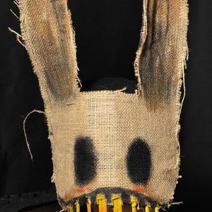 Creepy Rabbit Mask, Scary Masquerade Mask, Burlap Evil Bunny Mask ...