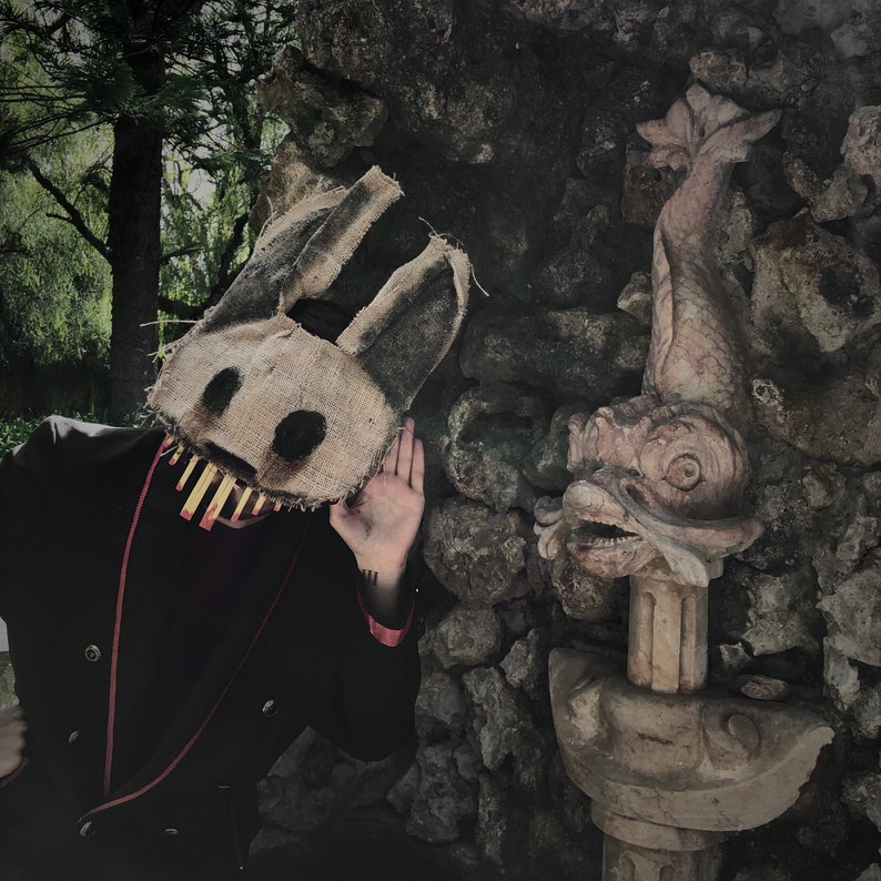 Creepy Scary Rabbit Mask Burlap Scarecrow Easter Bunny Adult - Etsy