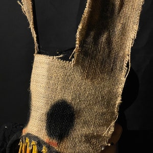 Creepy Rabbit Mask, Scary Masquerade Mask, Burlap Evil Bunny Mask ...