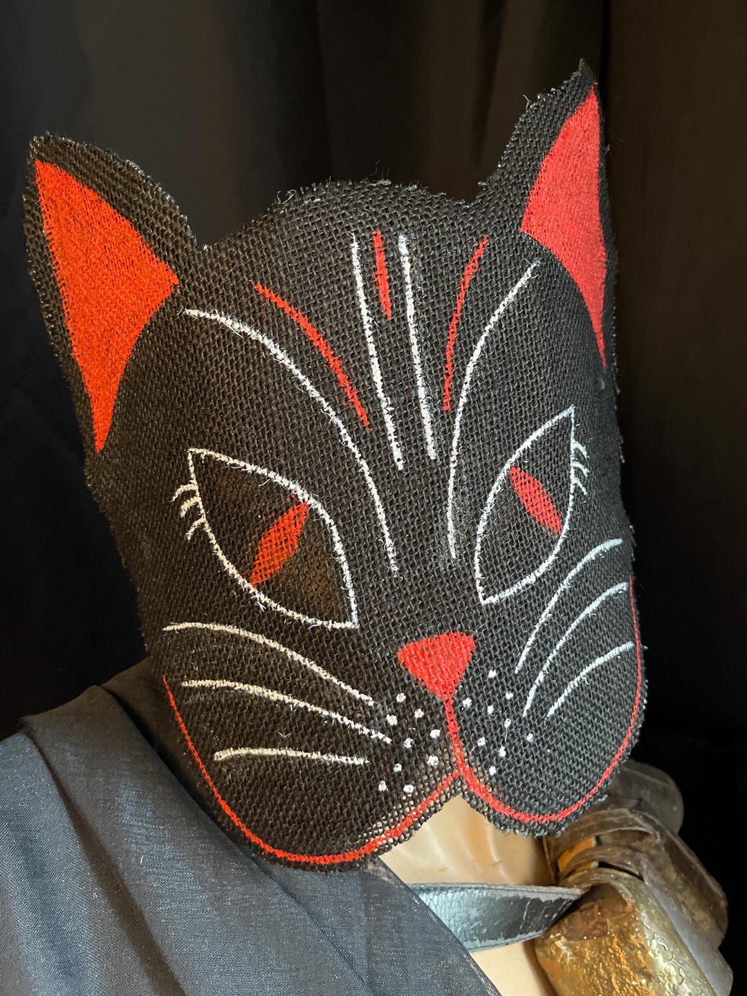 Black Cat Mask: '70s Style Halloween Costume Movie Prop - Etsy