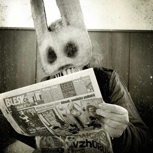 Creepy Rabbit Mask Scary Masquerade Mask Burlap Evil Bunny | Etsy