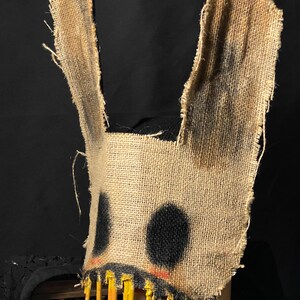 Creepy Rabbit Mask, Scary Masquerade Mask, Burlap Evil Bunny Mask ...