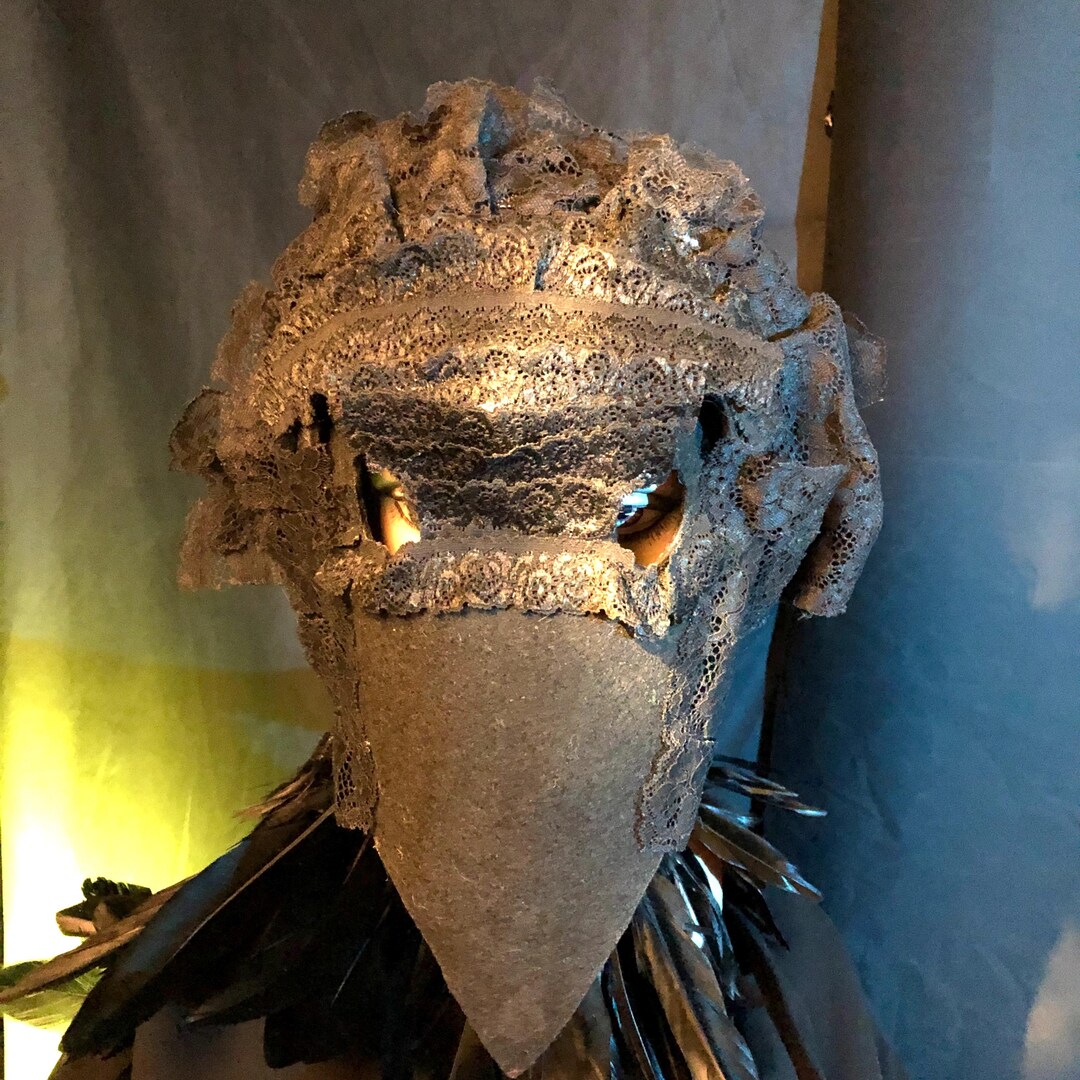 Raven Mask - Goth Raven Creepy Crow Mask - Halloween, Masquerade, Photo ...