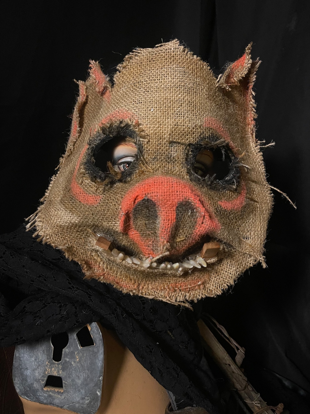 Scary Pig Horror Mask Adult Halloween Boar Costume Handmade Custom ...