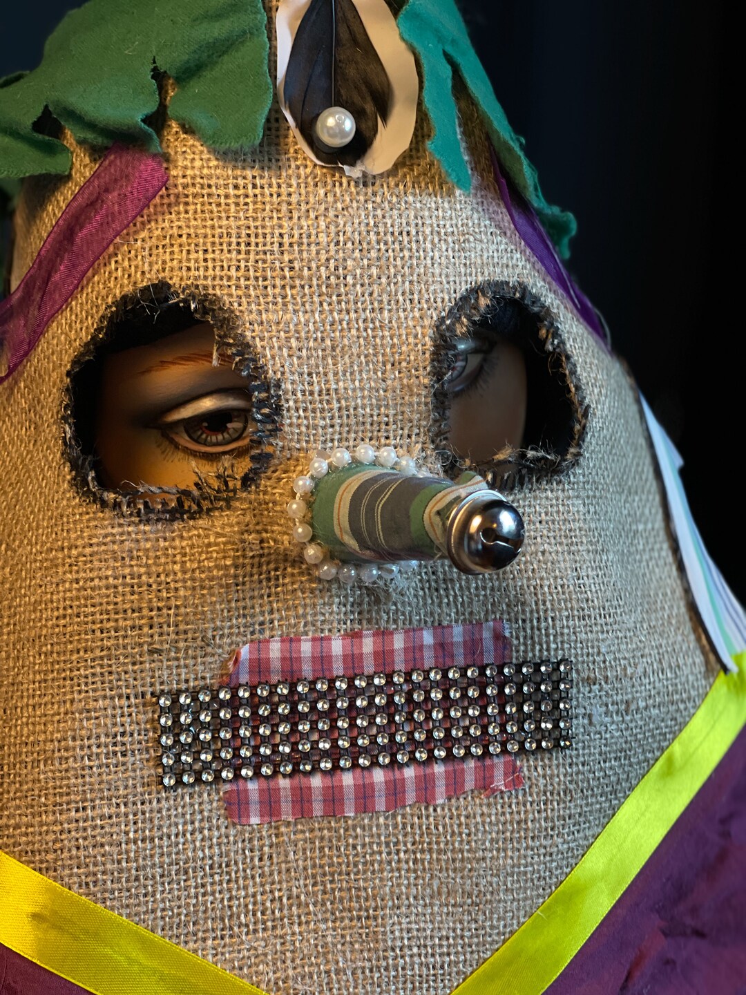 Cajun Mardi Gras Mask Masquerade Carnival Costume Chicken Chase Outfit ...