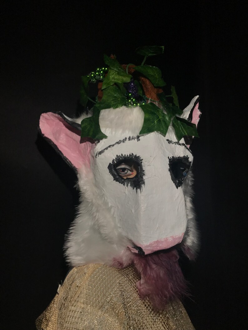 Goat Mask Satyr Cosplay Costume Pagan Wine God Pan Bacchus | Etsy