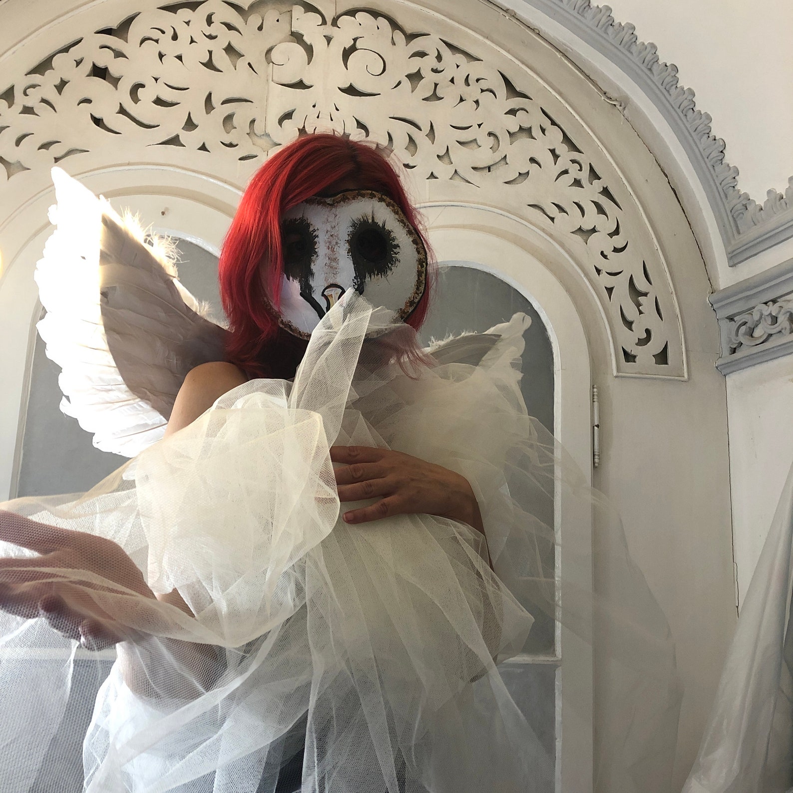 2 Barn Owl Masks, Group Masquerade Costume, Halloween Prop, Set of Two ...