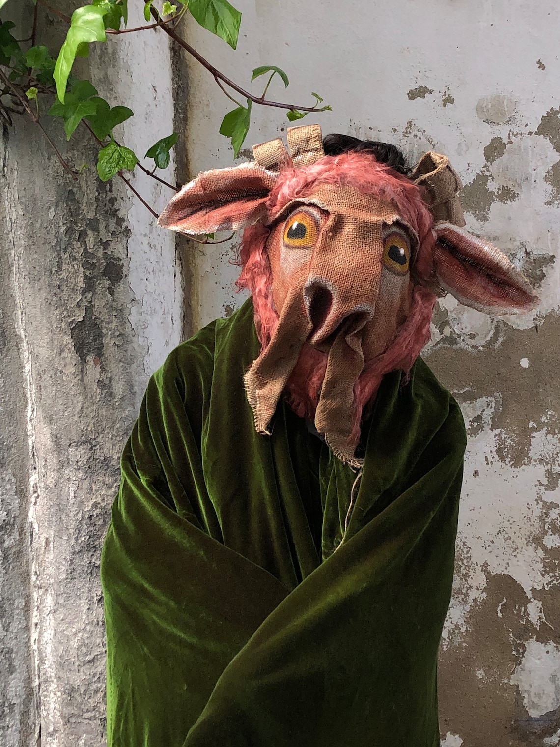 Goat Mask Burlap Goat Mask Cosplay Theater Photo Shoot - Etsy