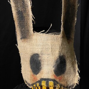 Creepy Rabbit Mask, Scary Masquerade Mask, Burlap Evil Bunny Mask ...