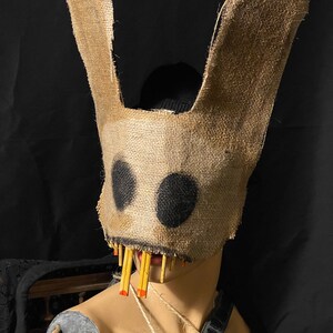 Creepy Rabbit Mask, Scary Masquerade Mask, Burlap Evil Bunny Mask ...