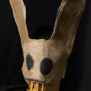 Creepy Rabbit Mask, Scary Masquerade Mask, Burlap Evil Bunny Mask ...