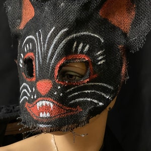 Black Cat Mask Vintage '70s Style Adult Halloween Costumes for ...