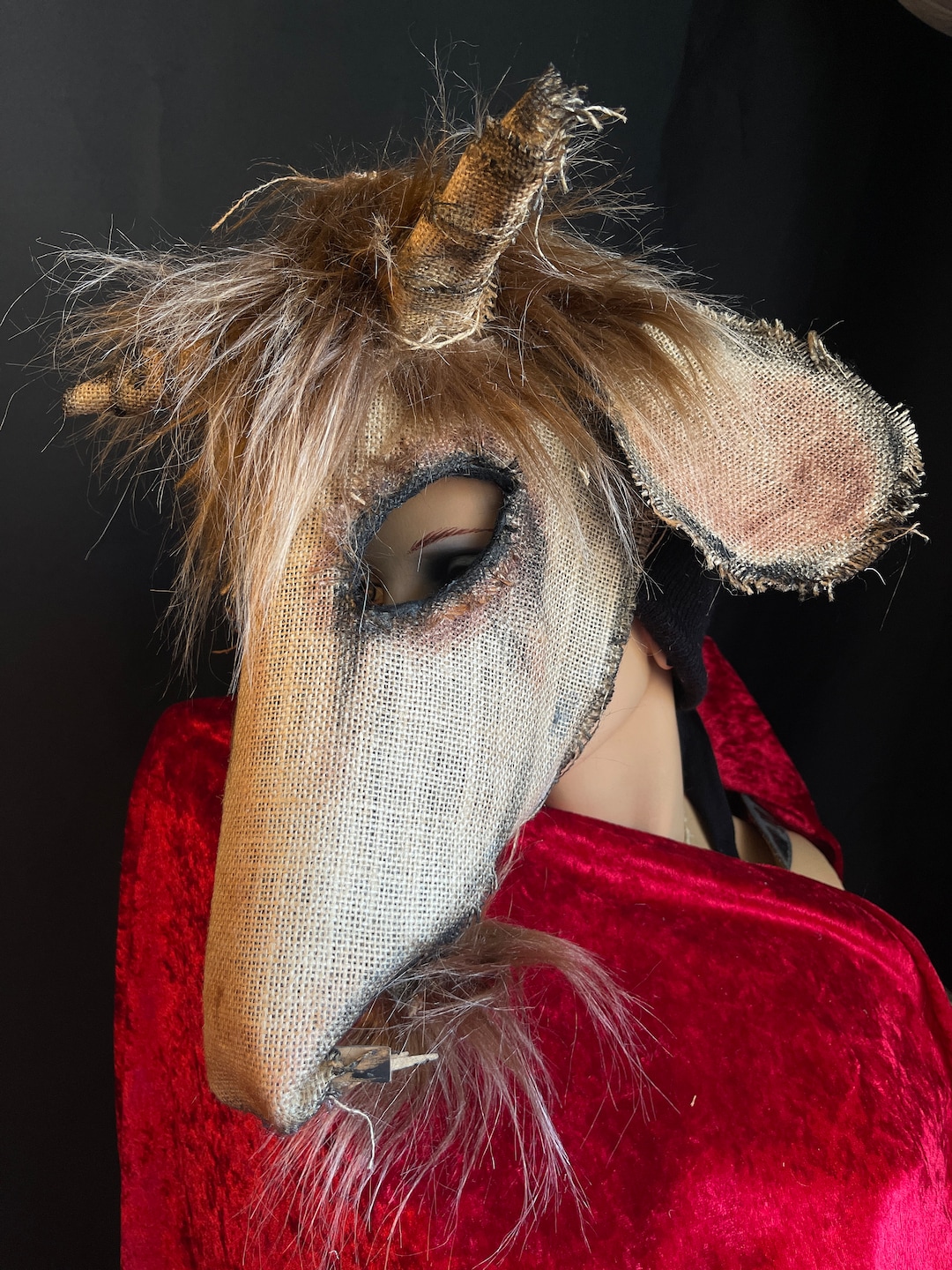 Goat Mask, Adult Halloween Costume Demon Art, Folk Horror, Handmade ...