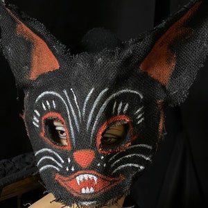 Black Cat Mask Vintage '70s Style Adult Halloween Costumes for ...