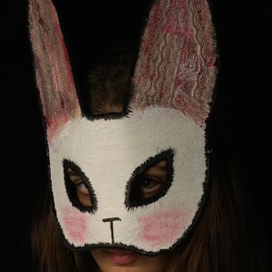 Creepy Cute White Rabbit Masquerade Mask Scary Bunny Adult Halloween ...