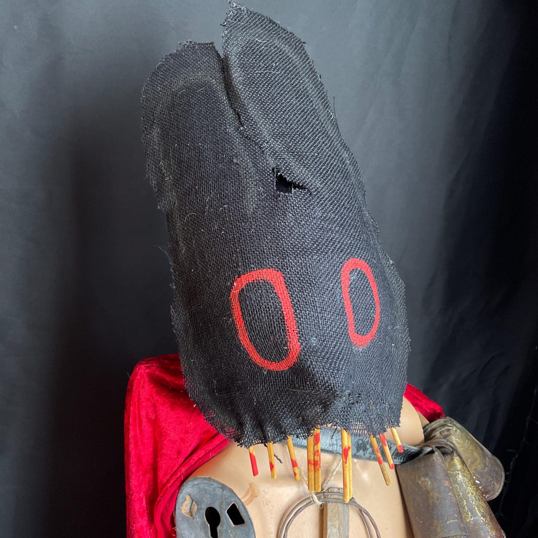 Creepy Rabbit Mask, Scary Masquerade Mask, Black Burlap Evil Bunny Mask ...