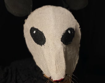 Creepy Cute Burlap Opossum Possum Mask Adult Halloween, Masquerade ...