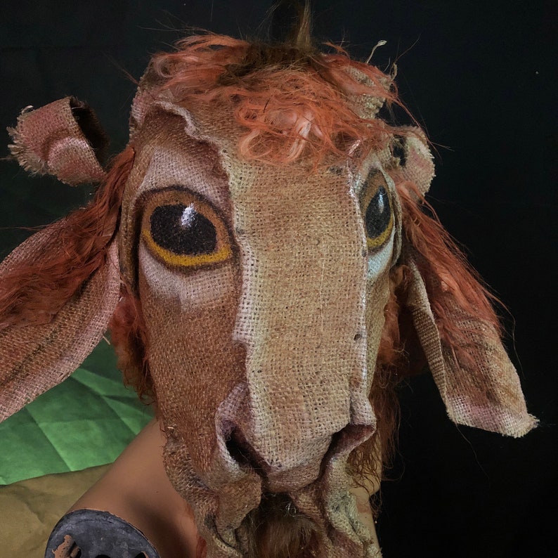 Goat Mask Burlap Goat Mask Cosplay Theater Photo Shoot - Etsy