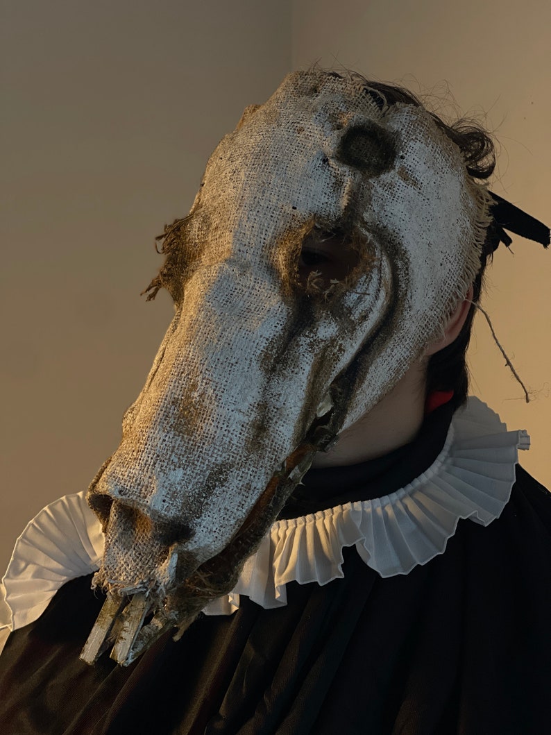 Mari Lwyd Mask: Burlap Horse Skull, Cosplay Costume Prop - Etsy