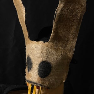 Creepy Rabbit Mask, Scary Masquerade Mask, Burlap Evil Bunny Mask ...