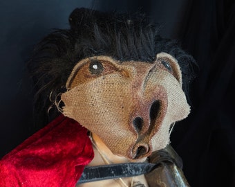 Creepy Scary Burlap Horror Mask - Adult Halloween Costume - Handmade ...