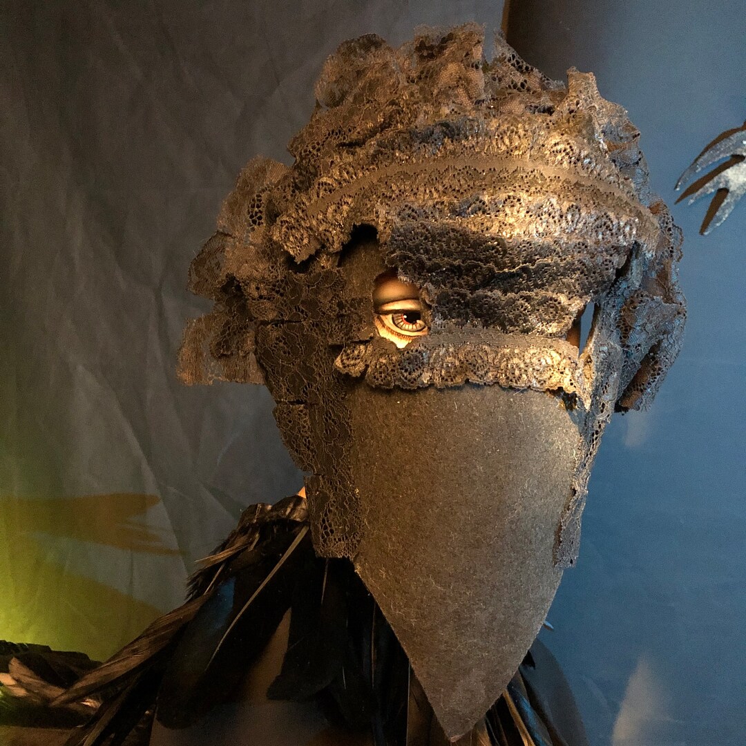 Raven Mask Goth Raven Creepy Crow Mask Halloween, Masquerade, Photo ...