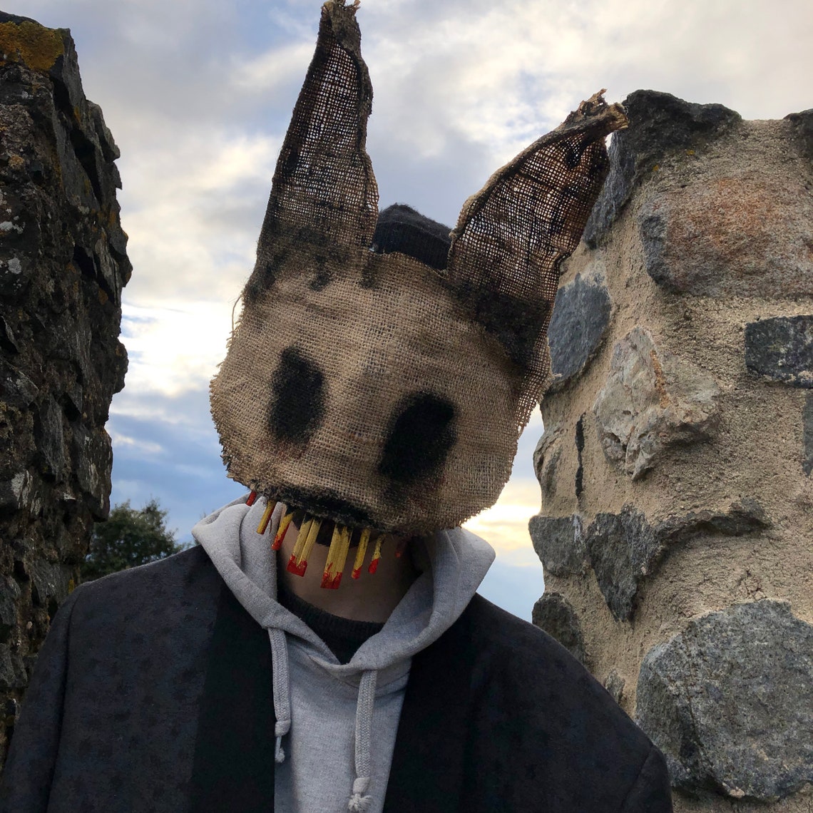 Creepy Scary Rabbit Masks Burlap Scarecrow Easter Bunny - Etsy