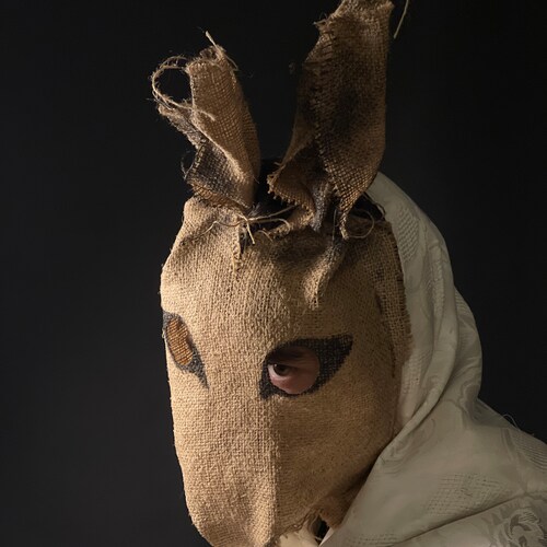 Creepy Scary Burlap Rabbit Mask Handmade Custom Halloween - Etsy