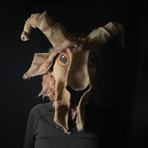 Big Horn Sheep Mask - Burlap Goat Mask - Cosplay, Theater, Photo Shoot ...