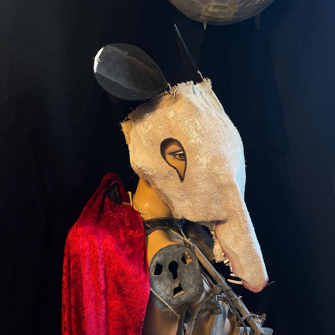 Creepy Cute Burlap Opossum Possum Mask - Adult Halloween, Masquerade ...