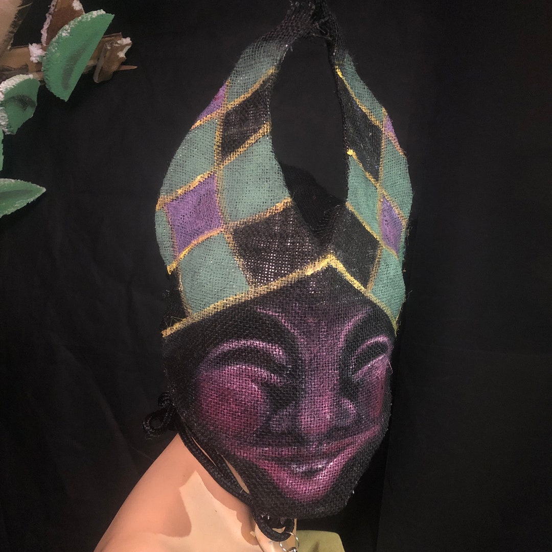 Black Jester Mask - Black Masquerade Mask - Creepy Mask - Photo Shoot ...