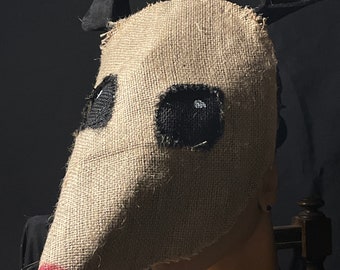 Creepy Cute Burlap Opossum Possum Mask Adult Halloween, Masquerade ...