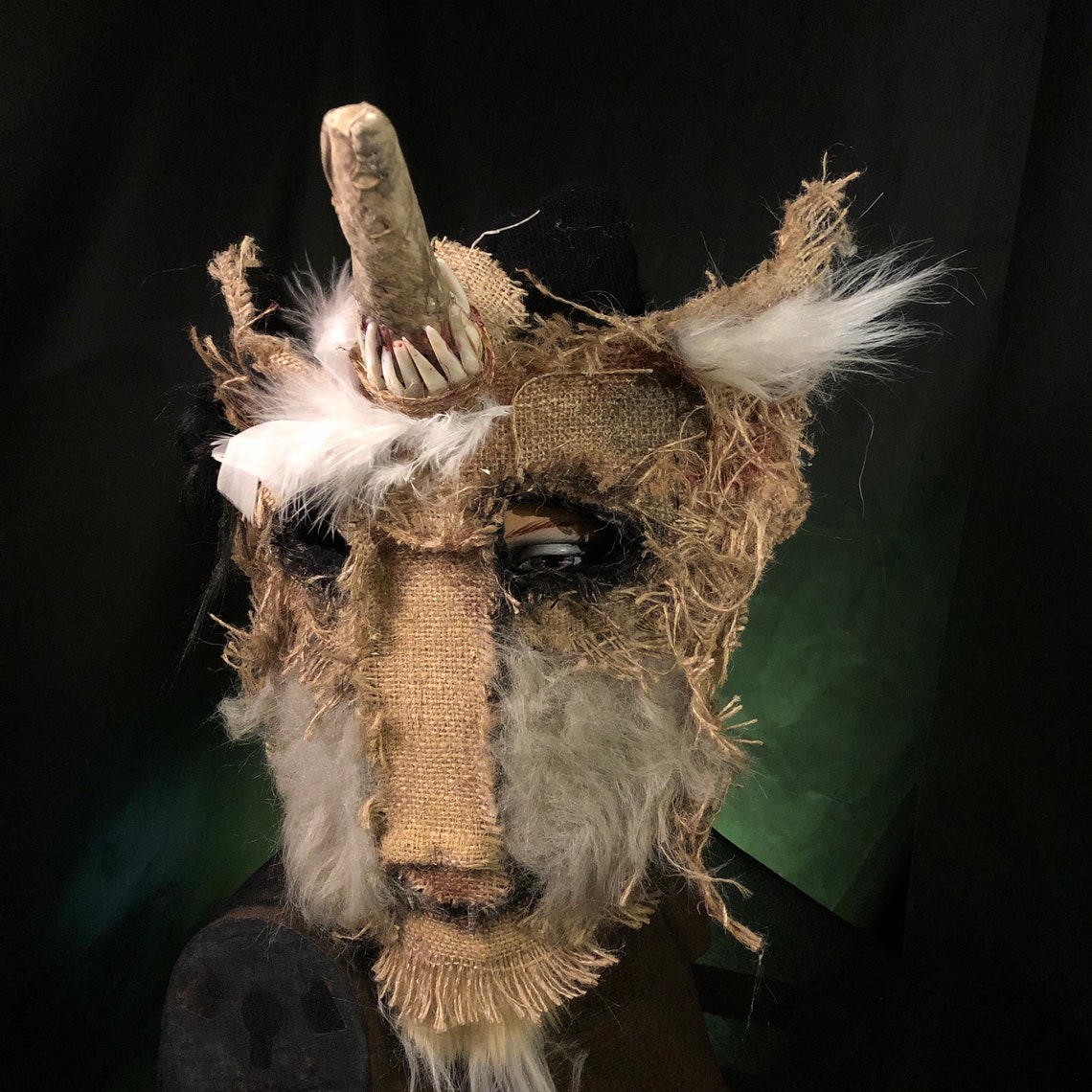 CUSTOM ORDER Scary Mask Animal Mask Burlap Scarecrow - Etsy