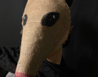 Creepy Cute Burlap Opossum Possum Mask Adult Halloween, Masquerade ...