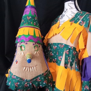 Traditional Cajun Mardi Gras Chemise, Capuchon, Mask, Pants - Four ...