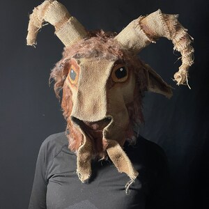 Big Horn Sheep Mask - Burlap Goat Mask - Cosplay, Theater, Photo Shoot ...