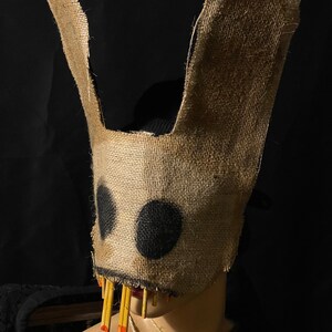 Creepy Rabbit Mask, Scary Masquerade Mask, Burlap Evil Bunny Mask ...