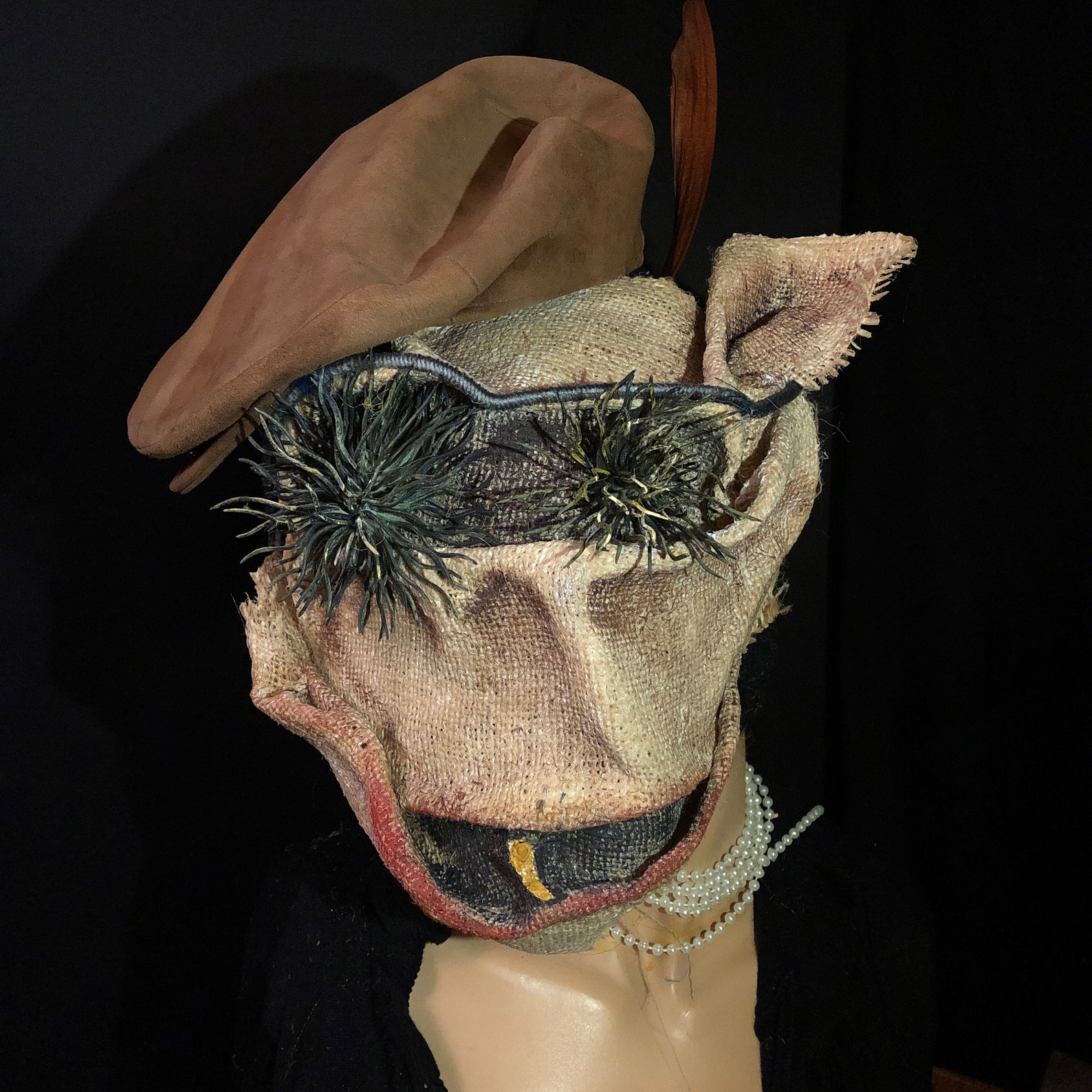 Creepy Scary Burlap Horror Mask Adult Halloween Costume - Etsy